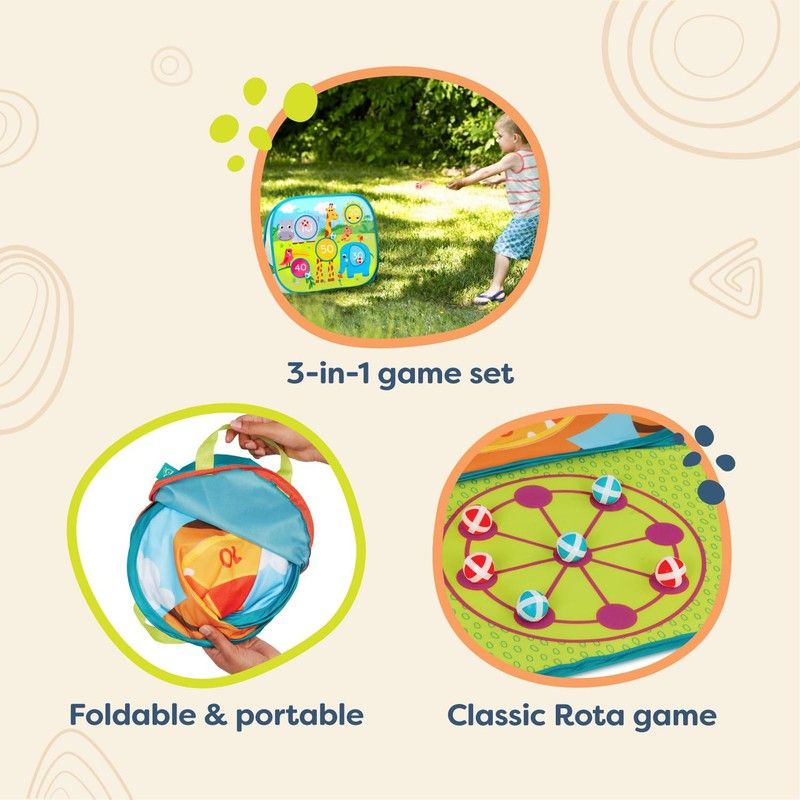 B. toys - Toss 'n' Score - Juego - Diana de triple cara + 10 bolas ...