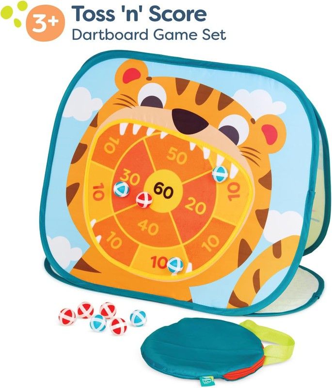 B. toys - Toss 'n' Score - Juego - Diana de triple cara + 10 bolas ...